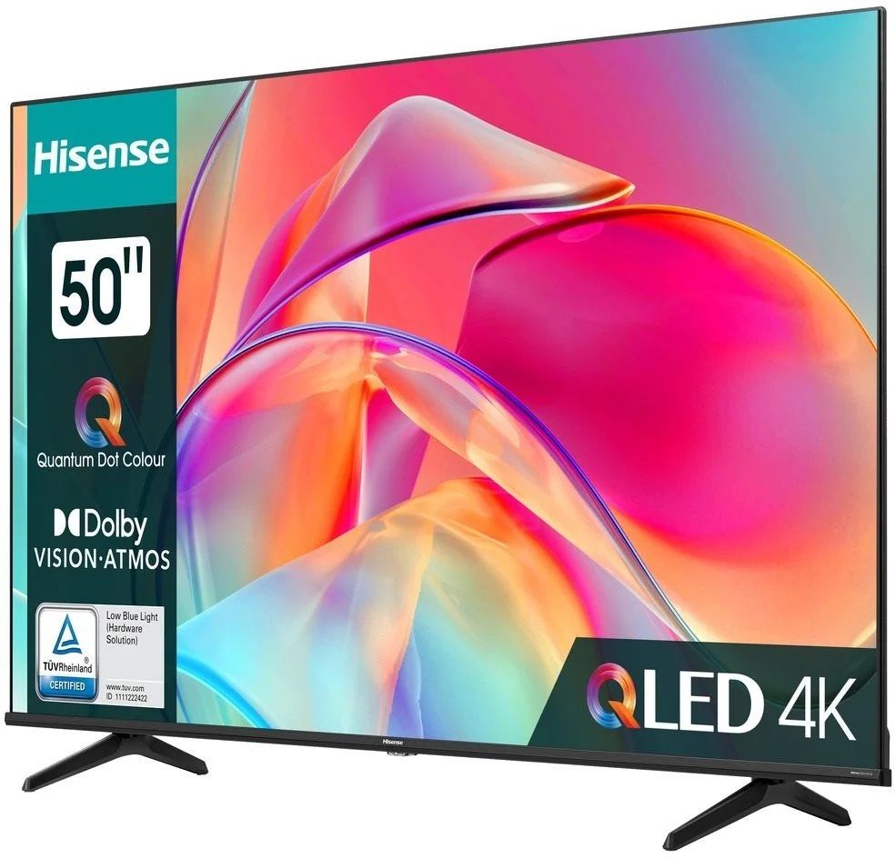 Смарт телевизор Hisense - 50E7KQ, 50'', QLED, 4К, черен ТОП цена | Ozone.bg