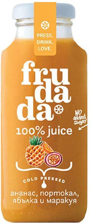 Сок, Ананас, портокал, ябълка и маракуя, 250 ml, Frudada | Ozone.bg