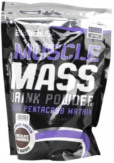 Muscle Mass, шоколад, 1000 g, BioTech USA | Ozone.bg