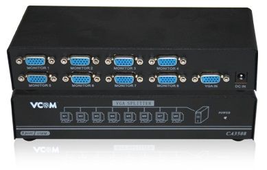 Сплитер VCom - DD138, VGA/8xVGA, черен | Ozone.bg