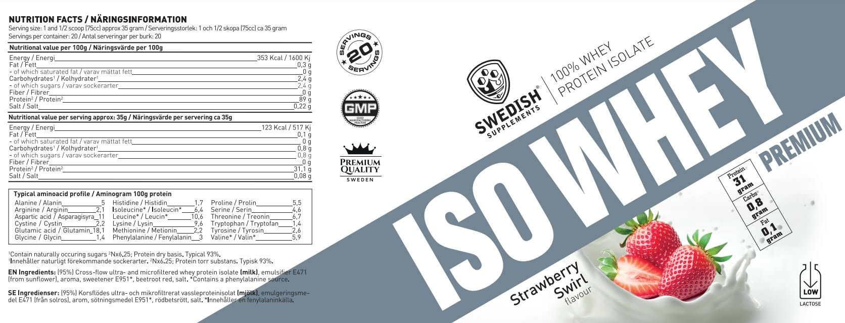 Iso Whey Premium, ягода, 700 g, Swedish Supplements | Ozone.bg