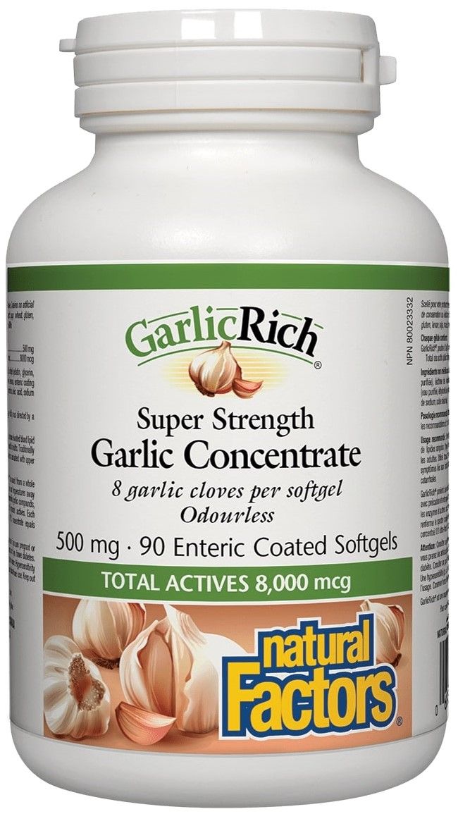 Super Strength Garlic Concentrate, 90 капсули, Natural Factors | Ozone.bg