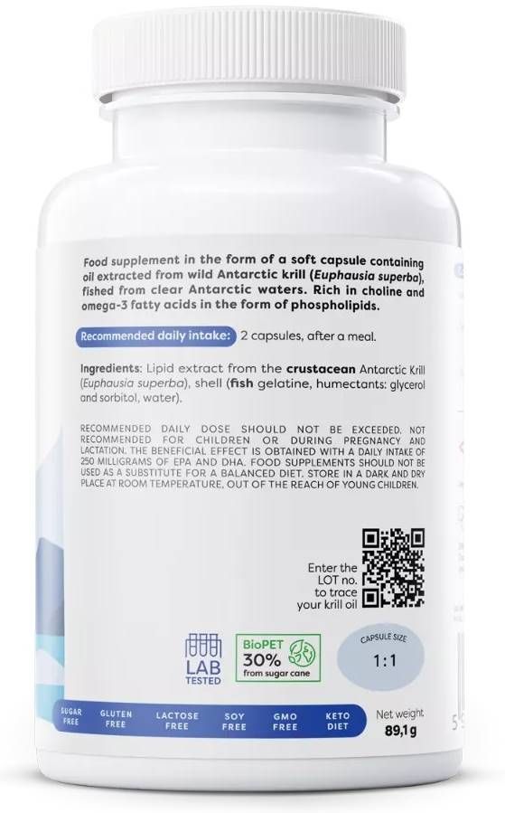 Super Krill Oil, 1180 mg, 120 гел капсули, Osavi | Ozone.bg