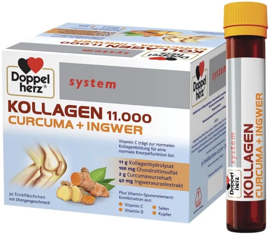 Doppelherz System Kollagen Curcuma + Ingwer, 30 флакона | Ozone.bg