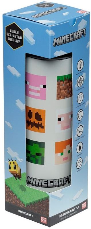 Термос с дигитален термометър Puckator - Minecraft Faces, 450 ml | Ozone.bg