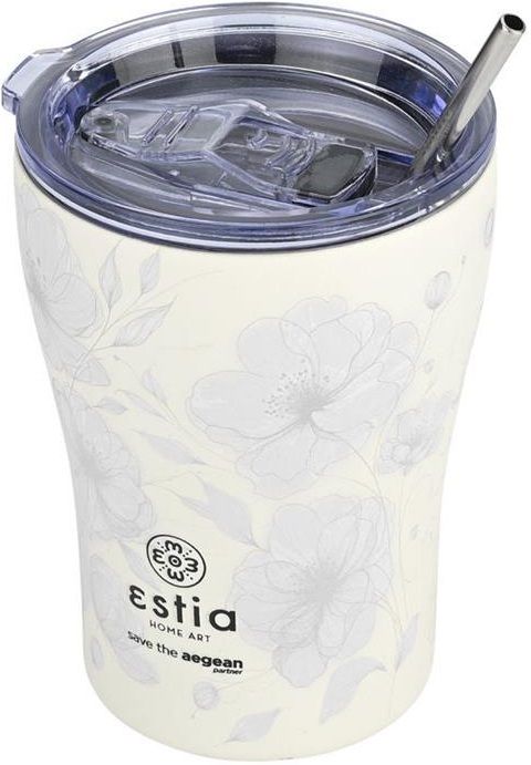Термочаша със сламка Estia Save the Aegean - Terra Serenity, 350 ml ...