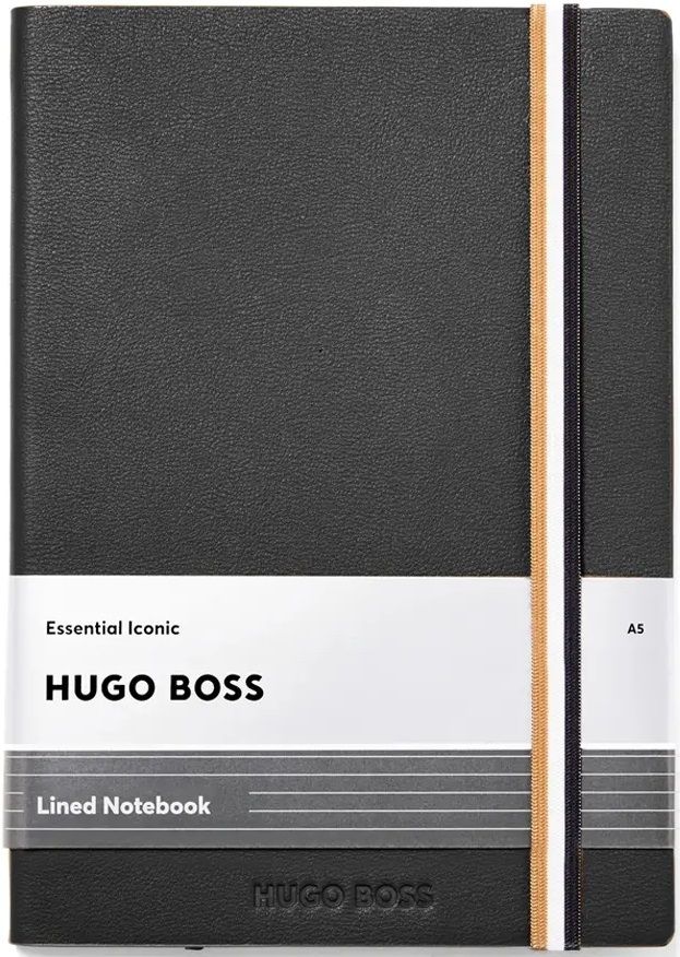 Тефтер Hugo Boss Iconic - A5, с редове, черен | Ozone.bg