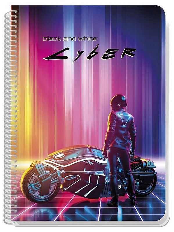 Тетрадка със спирала Black&White Cyber - A4, 80 листа, асортимент ...