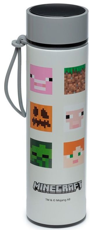 Термос с дигитален термометър Puckator - Minecraft Faces, 450 ml | Ozone.bg