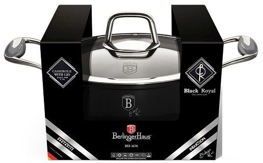 Тенджера с капак Berlinger Haus - Black Royal Collection, 20 cm, 2.5 L ...