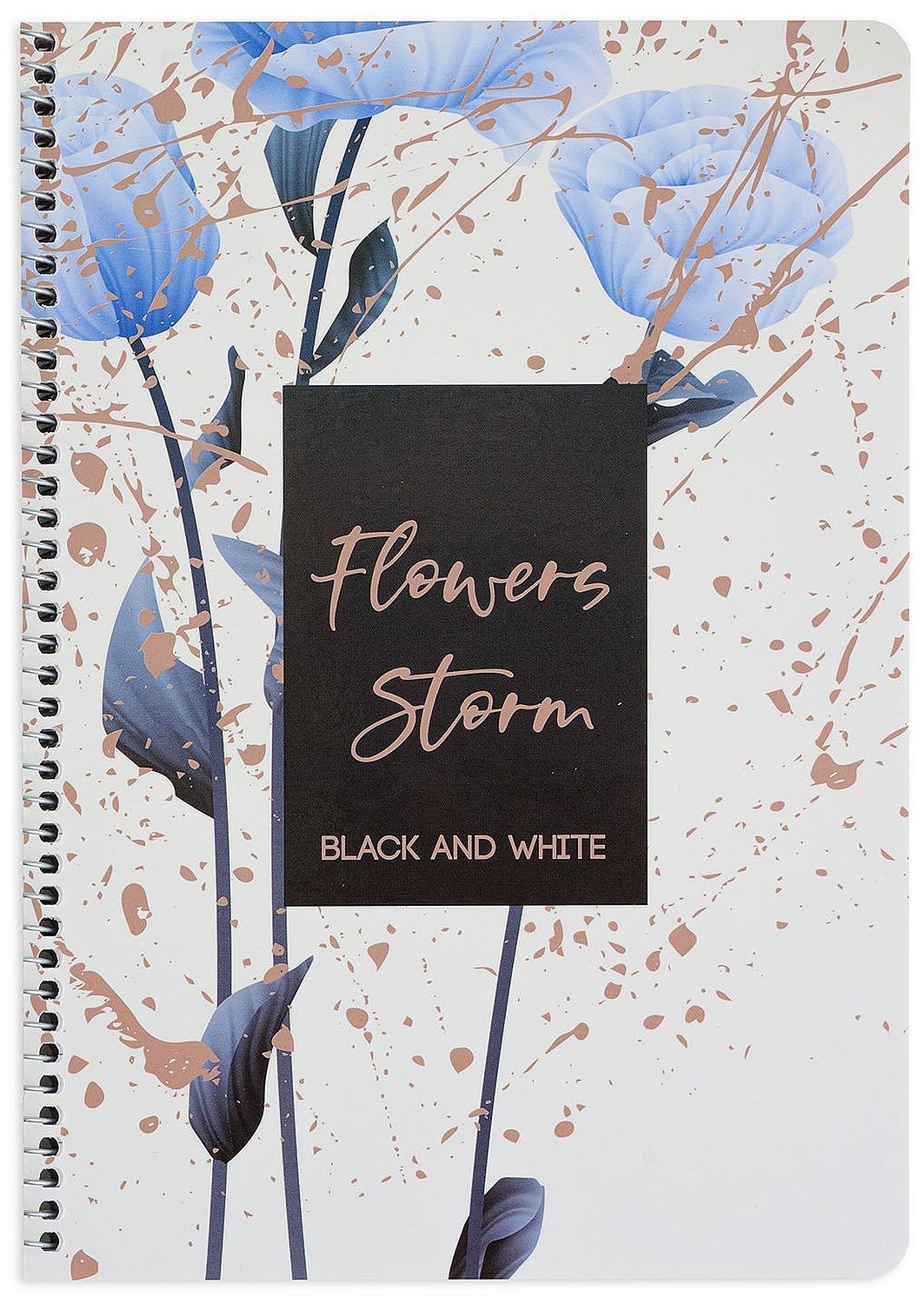 Тетрадка със спирала Black&White Flowers Storm - А4, 105 листа, асортимент | Ozone.bg