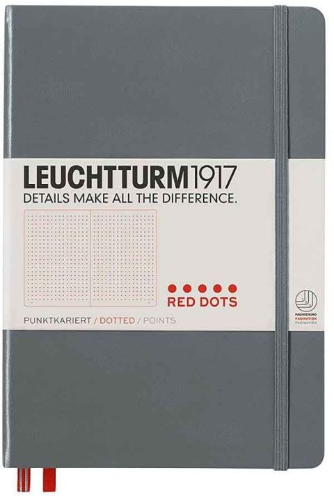 Тефтер Leuchtturm1917 Red Dots Edition - А5, Antrcite | Ozone.bg