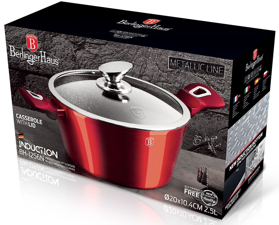 Тенджера Berlinger Haus - Metallic Line Burgundy Edition, 20 cm, 2.5 l | Ozone.bg