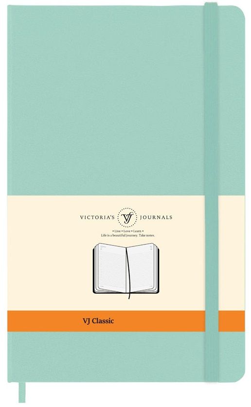 Тефтер Victoria's Journals Classic - Мента, твърда корица, 200 листа ...