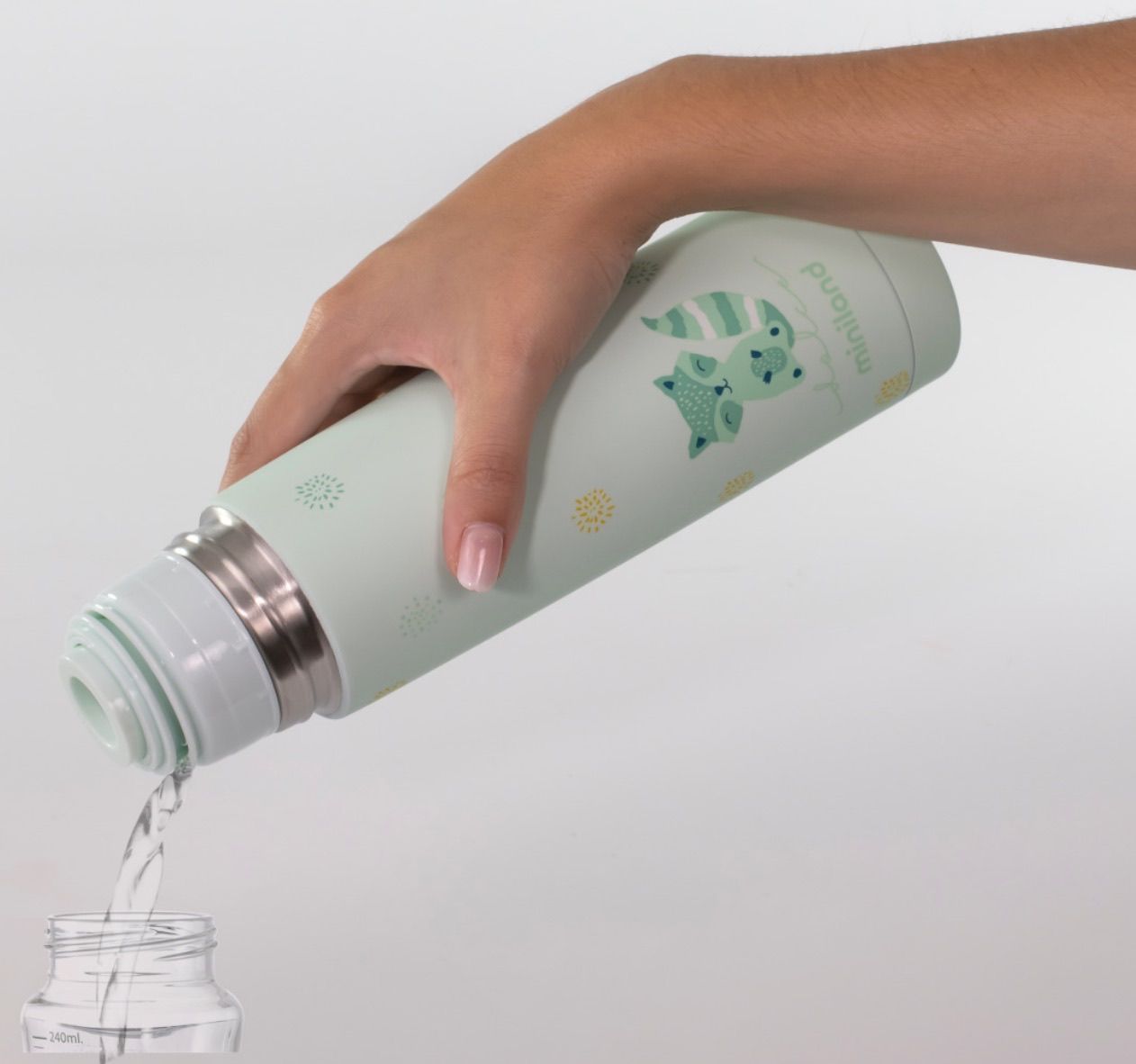 Термос с меко покритие Miniland - 350 ml, Mint | Добра цена | Ozone.bg
