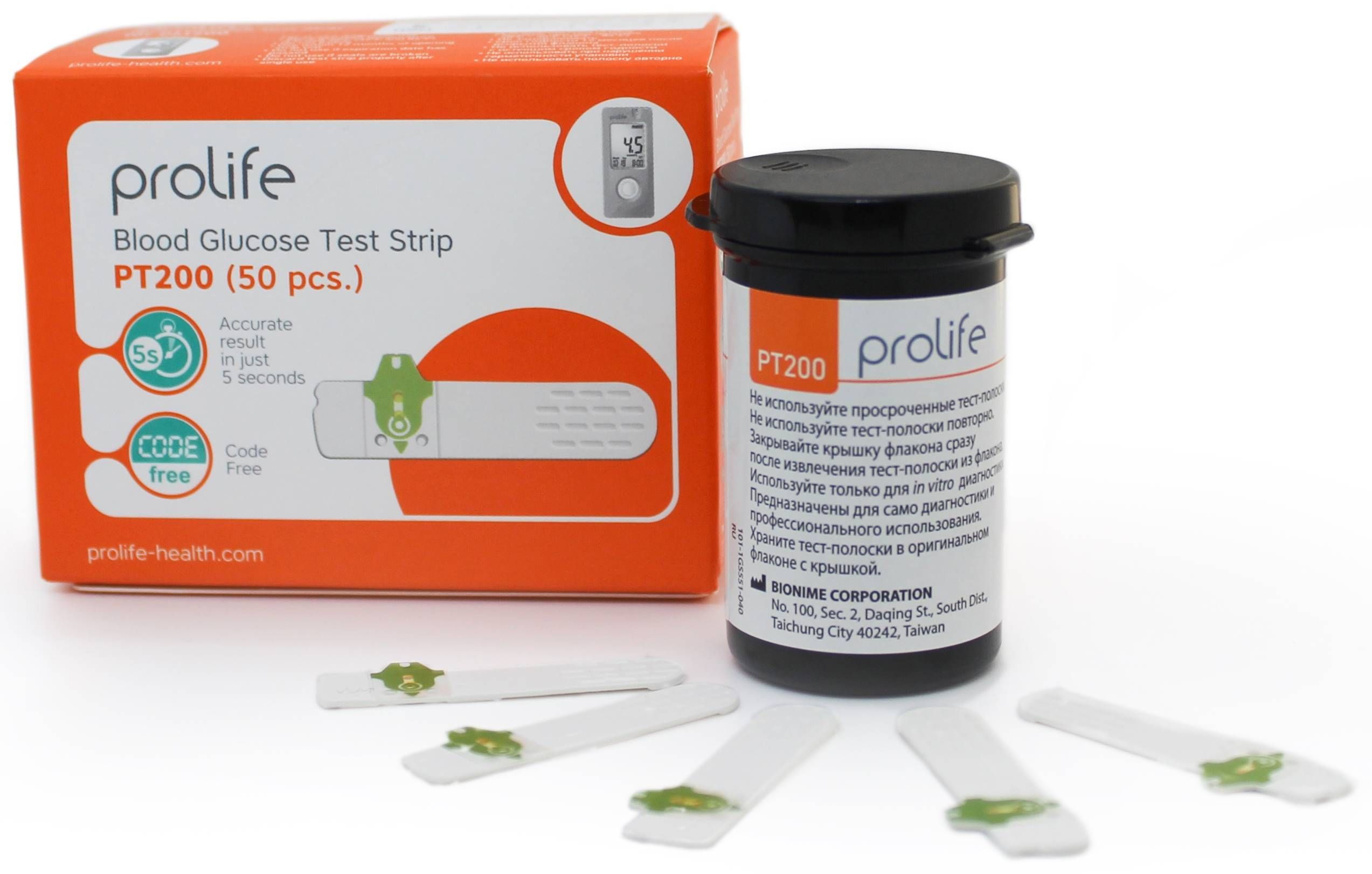 PT200 Тест ленти за кръвна захар, 100 броя, Prolife | Ozone.bg