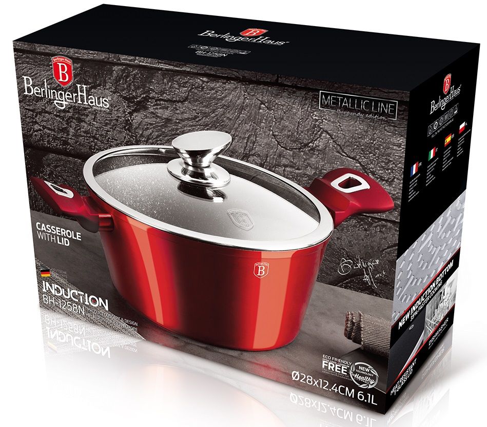 Тенджера Berlinger Haus - Metallic Line Burgundy Edition, 28 cm, 6.1 l | Ozone.bg