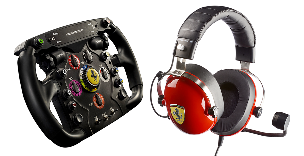 Гейминг комплект волан и слушалки Thrustmaster - Scuderia Ferrari F1 | Ozone.bg