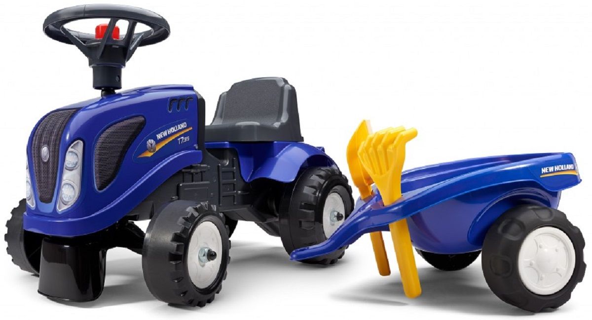 Трактор с ремарке, кофа и лопатка Falk - Тъмносин | Отлична цена | Ozone.bg