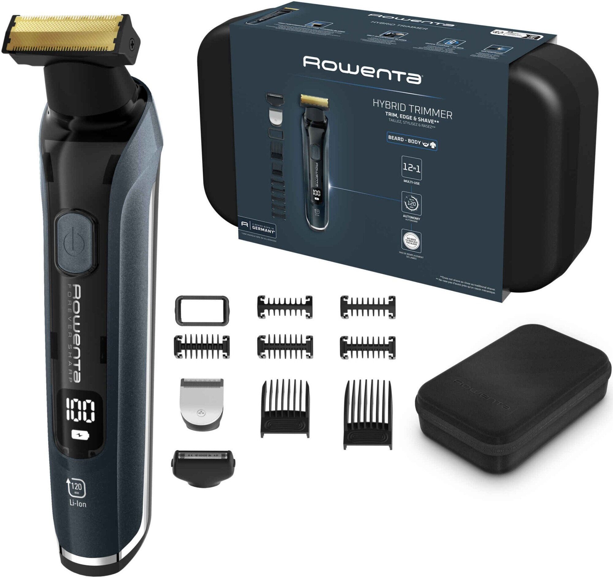 Тример за брада Rowenta - Forever Sharp Comfort, черен/зелен | Ozone.bg