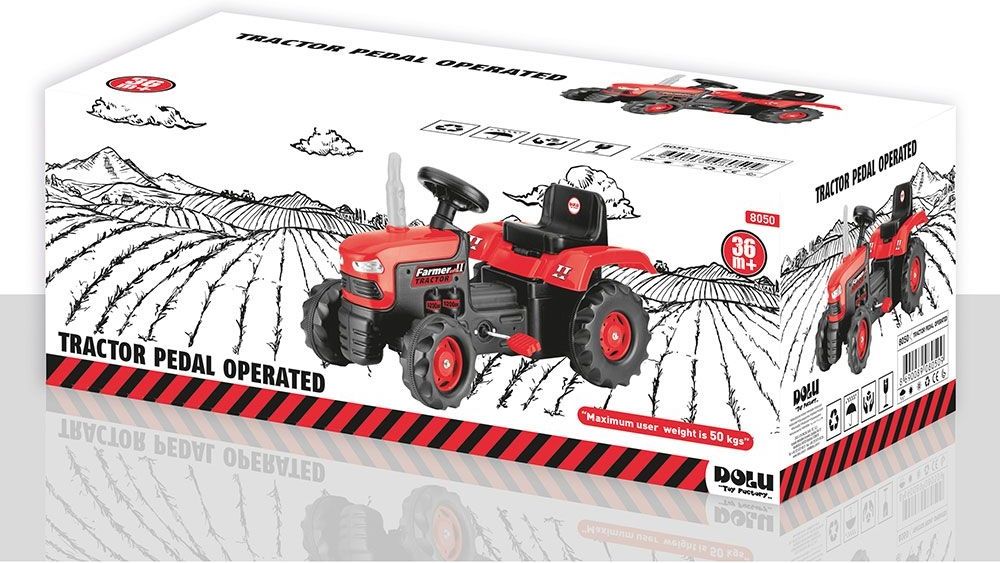 Трактор с педали Dolu, червен | Отлична цена | Ozone.bg