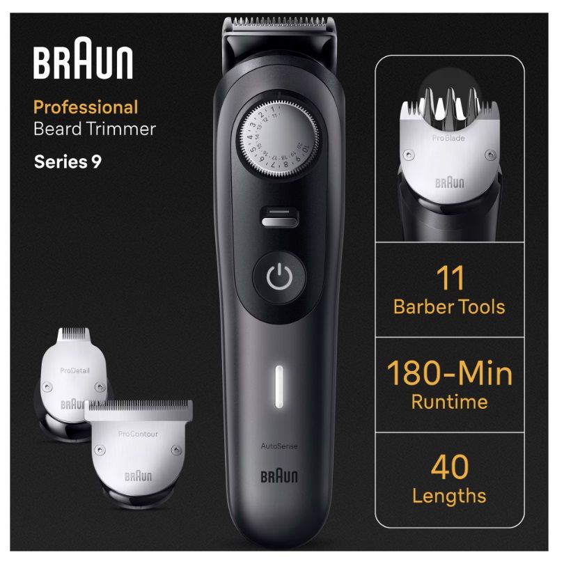 Тример за брада и лице Braun - BT9441 TITAN, черен | Ozone.bg