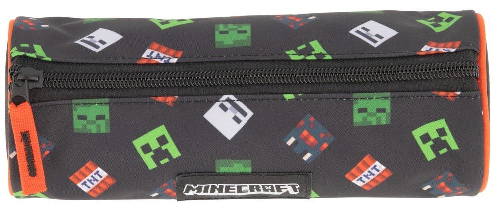 Цилиндричен ученически несесер Graffiti Minecraft – Black, С един цип ...