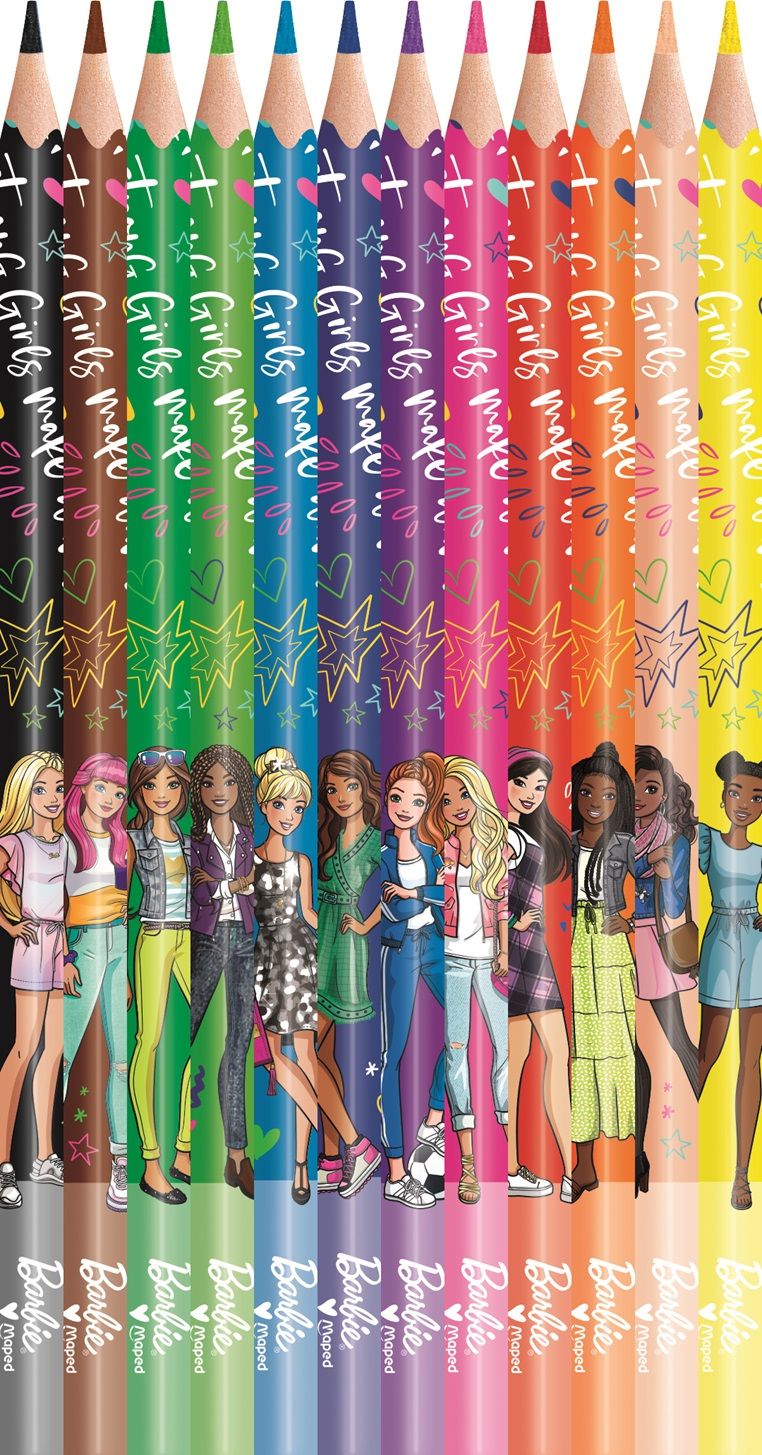 Цветни моливи Maped Barbie - 12 цвята | Ozone.bg