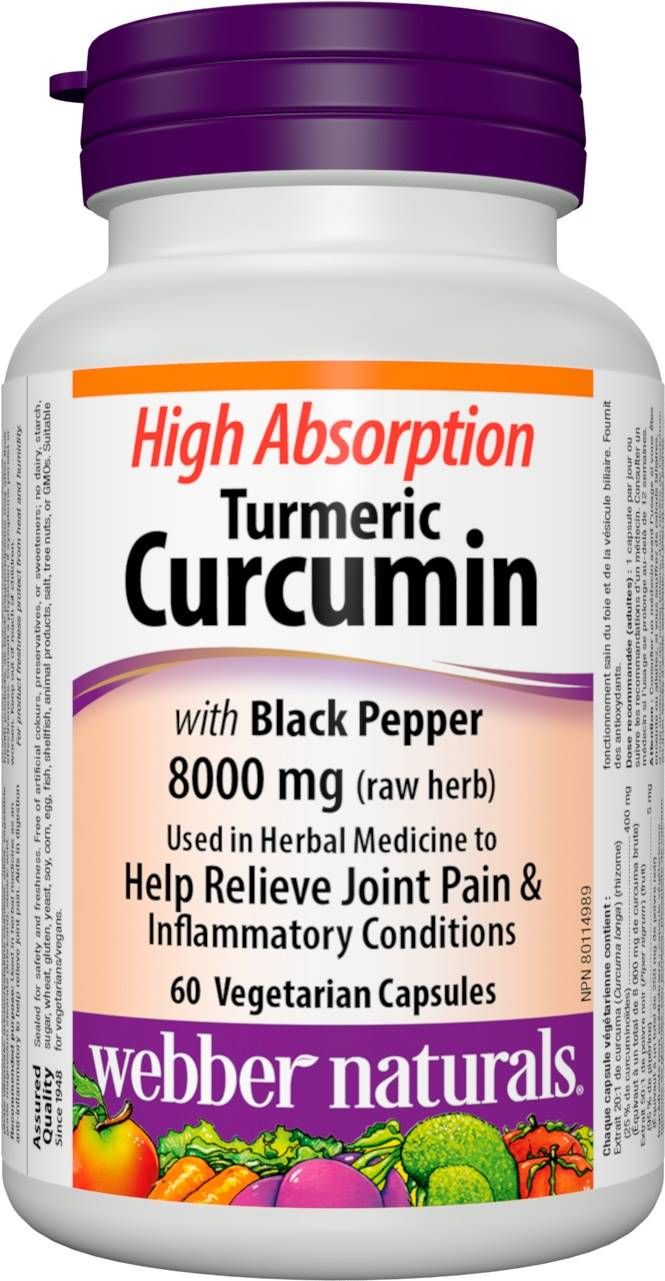 Turmeric Curcumin with Black Pepper, 60 веге капсули, Webber Naturals ...
