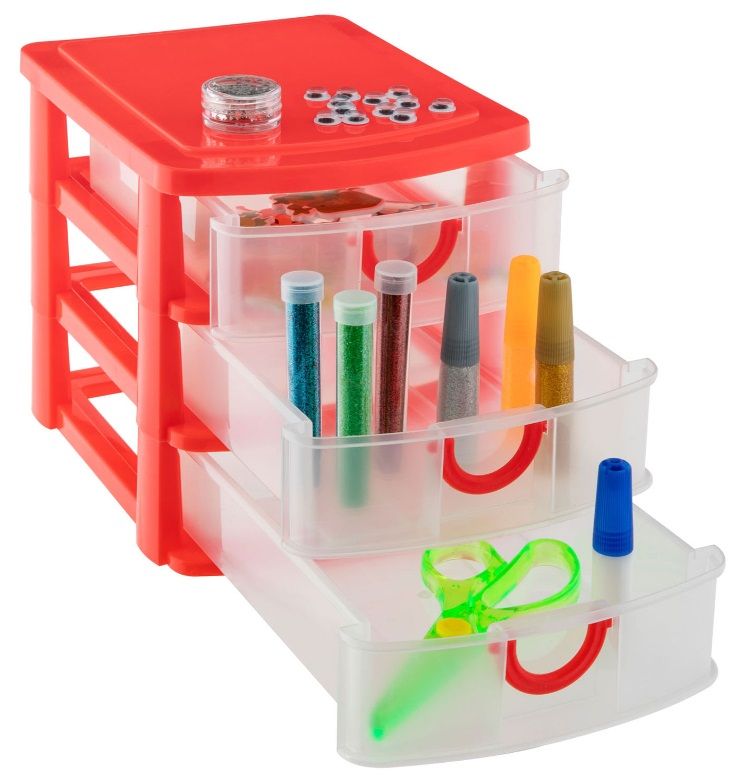 Творчески комплект Grafix Basic Craft - шкаф с 3 чекмеджета и крафт материали | Ozone.bg