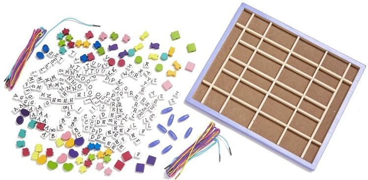 Творчески комплект за бижута Melissa & Doug - Дървени перли мъниста ...