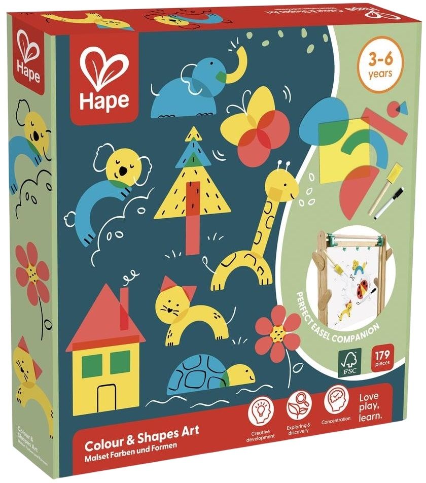 Творчески комплект Hape International - Цветове и форми, 179 части | Отлична цена | Ozone.bg