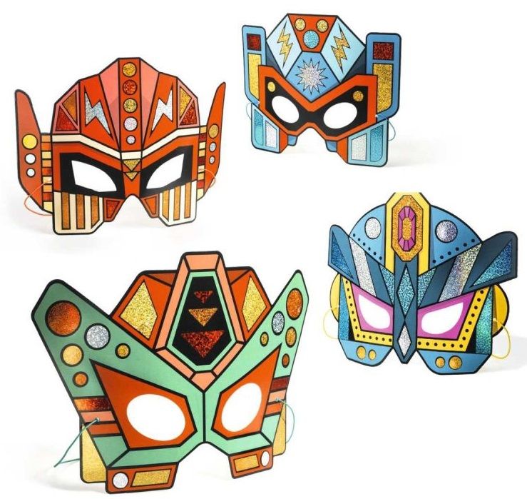Творчески комплект Djeco - Направи си сам маски на супер роботи ...