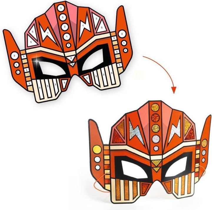 Творчески комплект Djeco - Направи си сам маски на супер роботи ...