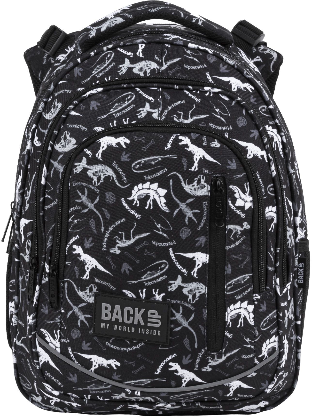 Ученическа раница Derform BackUp - Black dinosaurs | Ozone.bg