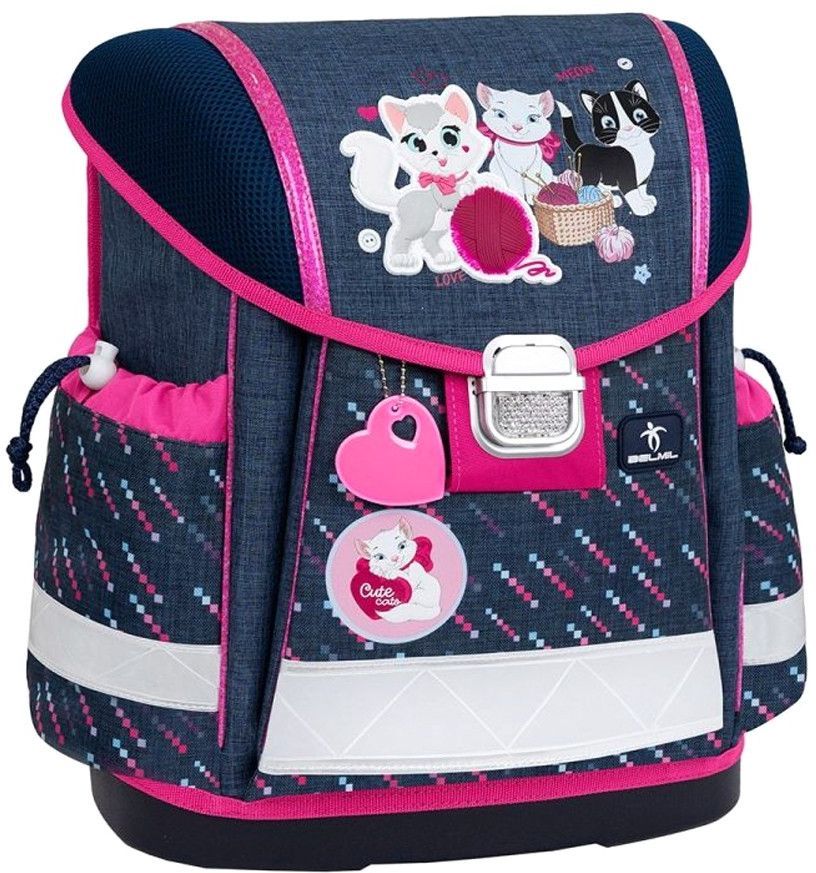 Ученическа раница-кутия Belmil Classic - Lovely Kittens, 2 отделения ...