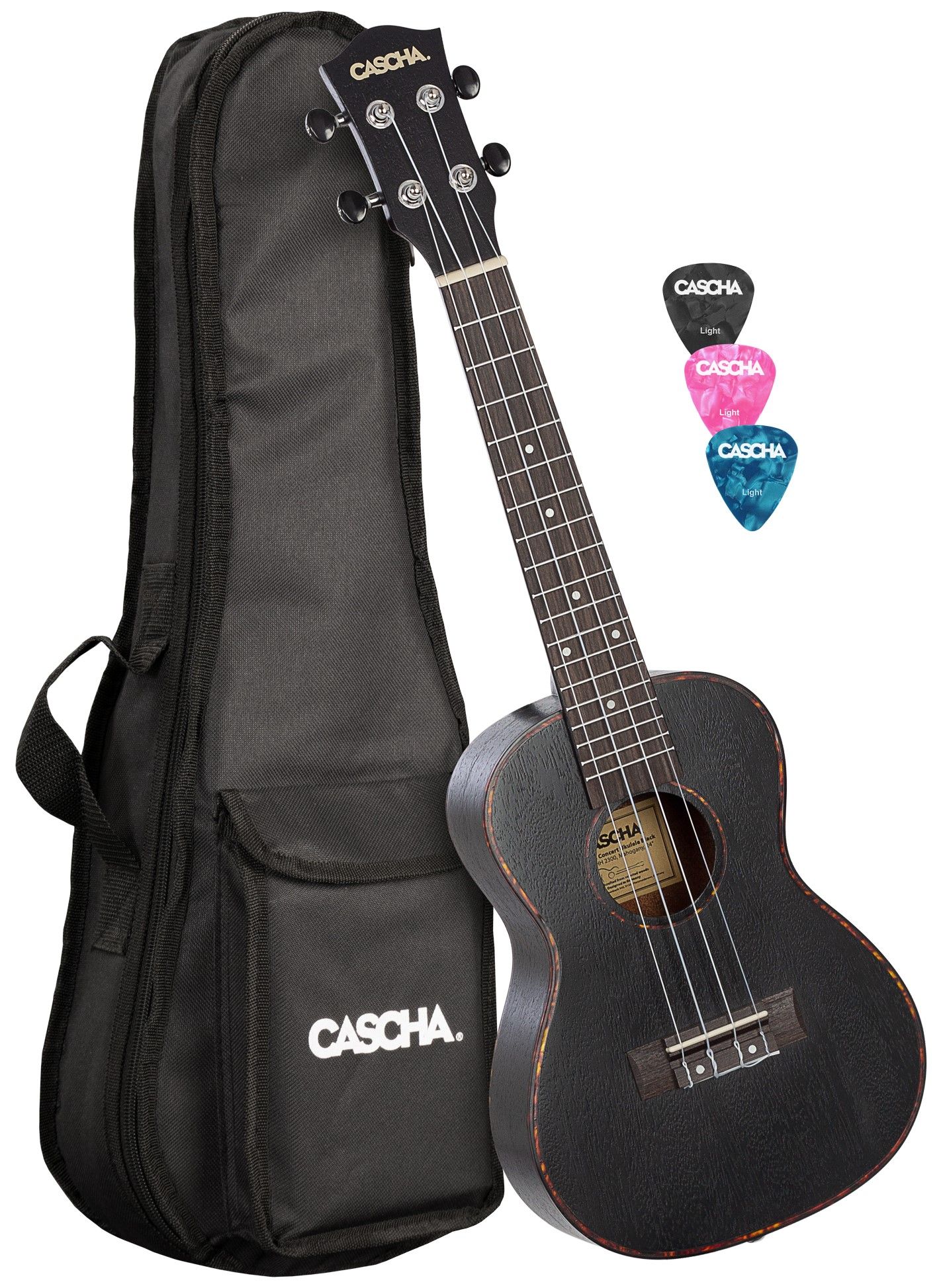Концерт укулеле Cascha - HH 2300 Premium Mahogany, черно | Ozone.bg