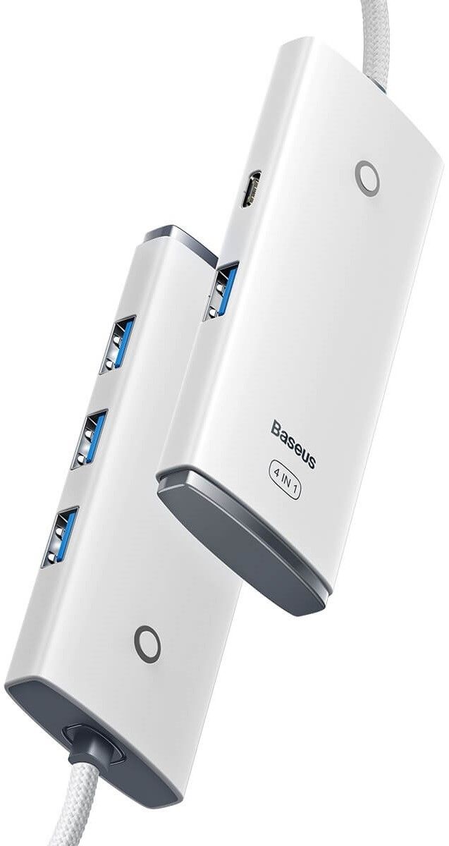 USB хъб Baseus -Lite, 5 порта, USB-A, бял | Ozone.bg