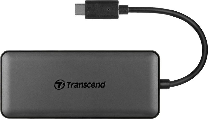 USB хъб Transcend - HUB5C, 4 порта/SD/microSD, USB-C, черен | Ozone.bg