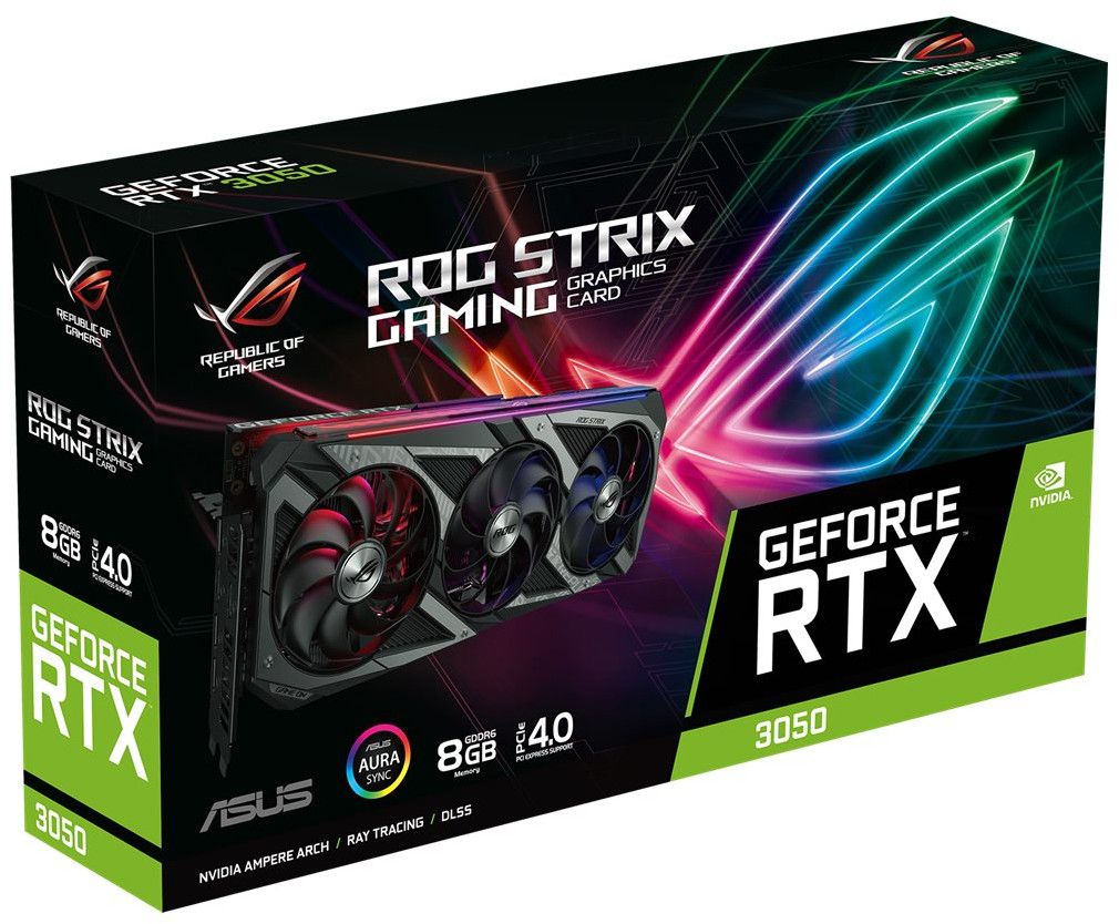 Видеокарта ASUS - ROG Strix GeForce RTX 3050 OC, 8GB, GDDR6 | Ozone.bg