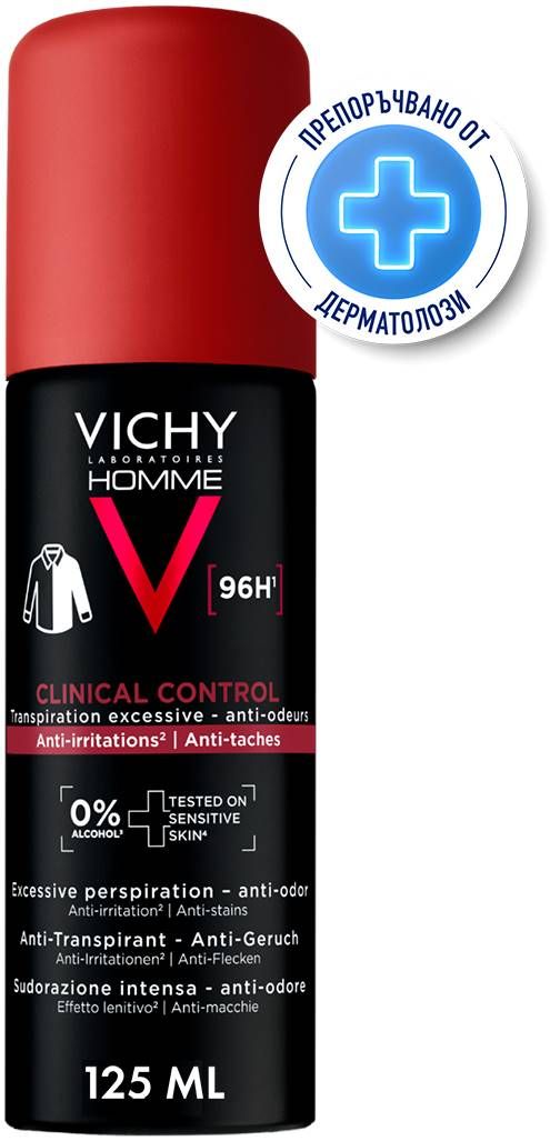 Vichy Homme Спрей дезодорант Clinical Control, 125 ml | Ozone.bg