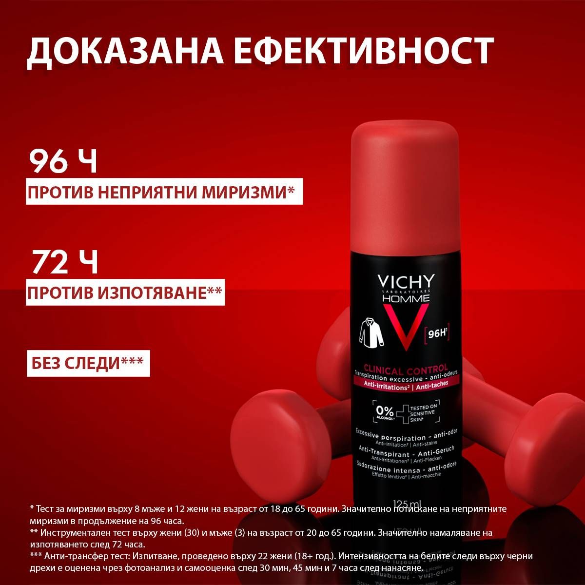 Vichy Homme Спрей дезодорант Clinical Control, 125 ml | Ozone.bg