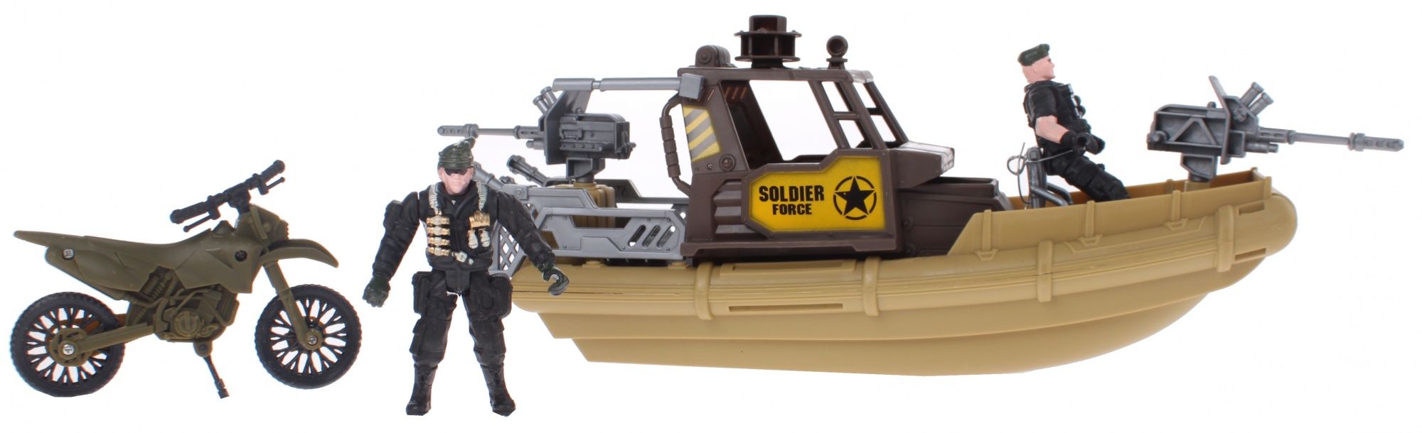 Военна лодка Johntoy Combat Force - С мотор и 2 фигурки | Отлична цена | Ozone.bg