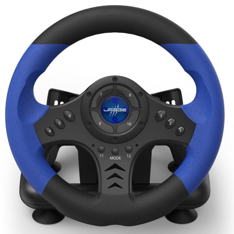 Волан с педали Hama - uRage GripZ 500, PC, черен/син (разопакован ...