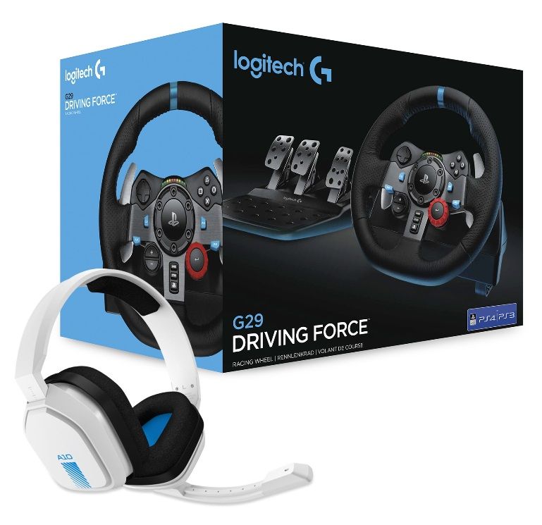 Волан с педали и слушалки Logitech - G29 Driving Force, Astro A10, PS5 ...