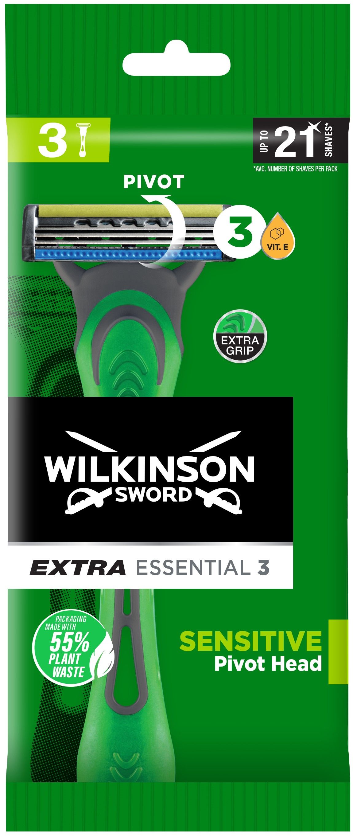 Wilkinson Sword Самобръсначки Extra3 Essential Sensitive, 3 броя | Ozone.bg