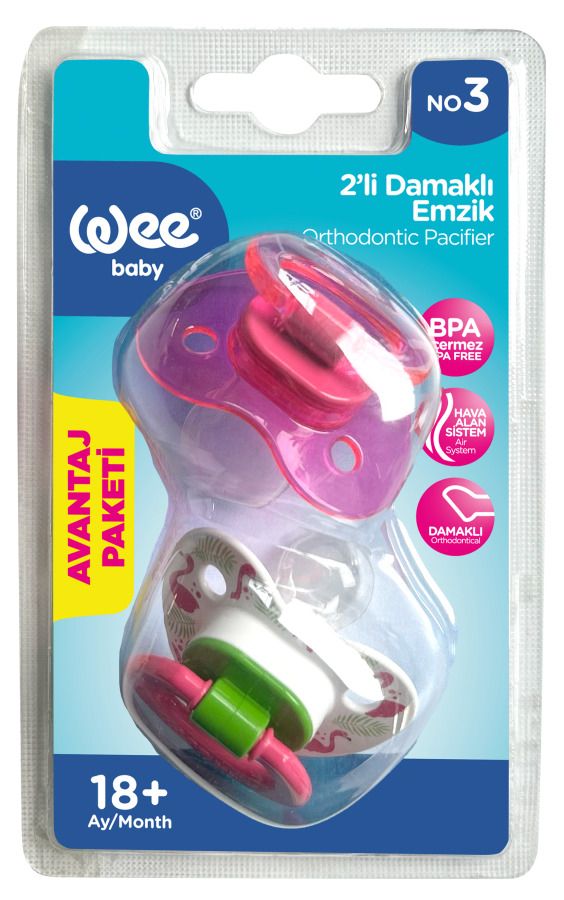 Залъгалки Wee Baby - 2 броя, 18 м+, розови | Добра цена | Ozone.bg