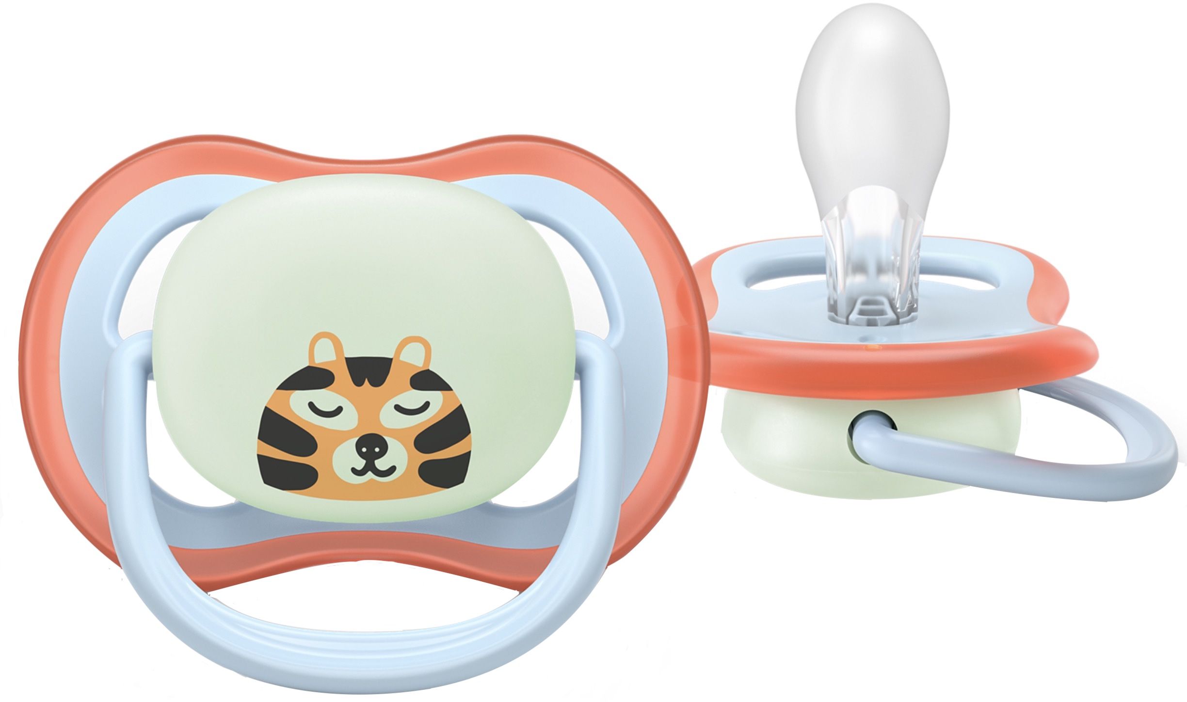 Залъгалки Philips Avent - Ultra Air Night, 0-6 м, 2 броя, ленивец/тигър ...