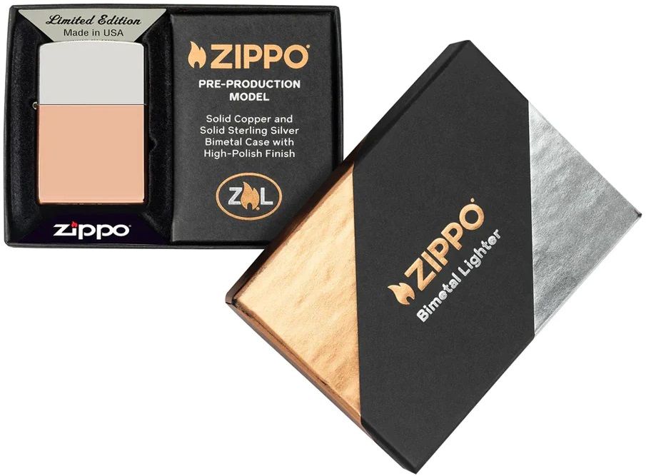 Запалка Zippo Bimetal Case - Sterling Silver Lid | Ozone.bg