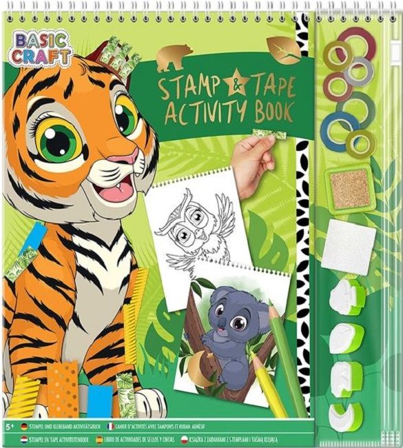 Занимателна книжка Grafix Basic Craft - Тигър, с цветно тиксо и печати | Ozone.bg
